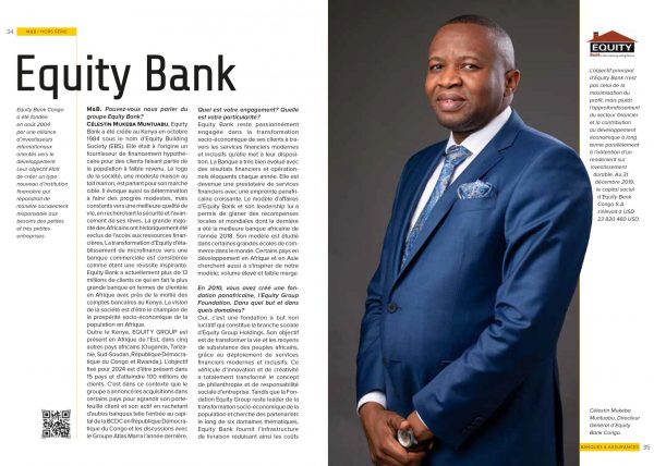 Célestin Mukeba Muntuabu, Directeur Général d’Equity Bank Congo ...